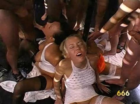 Three Naughty Girls Get Sprayed With Fresh Jizz Photos