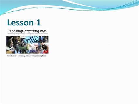 Lesson 1 Introduction Computing Binary Programming Basics Ppt