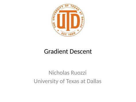 Gradient Descent In Machine Learning And Pptx