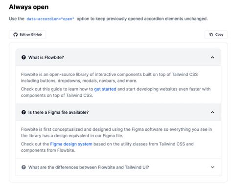 i built an accordion component with tailwind css and flowbite [mit license] r tailwindcss