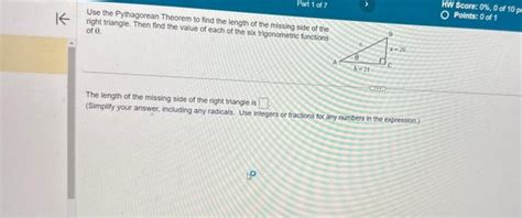 Solved Use The Pythagorean Theorem To Find The Length Of The Chegg