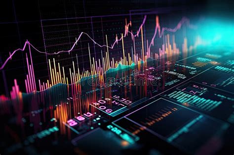 Perspective View Of Stock Market Growth Business Investing And Data Concept With Digital