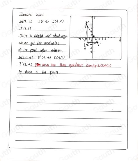 Solved Quadrilateral Jklm Is Rotated 270° About The Origin Draw The