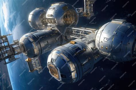Premium Ai Image Expandable Space Habitat Modules In Orbit Created