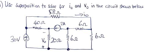 solved use superposition to solve for i0 and v0 in the