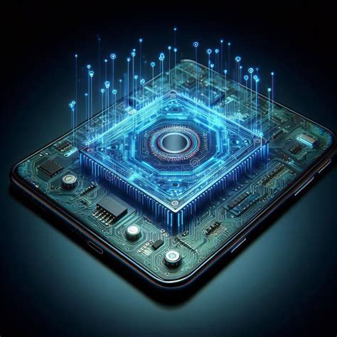 Variant Smartphone With A Holographic Circuit Board Hovering Stock Illustration Illustration