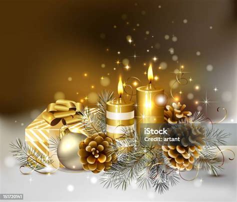 크리스마스 배경 굽기 촉광 및 파인에서 안전구역 표시 콘 갈색에 대한 스톡 벡터 아트 및 기타 이미지 갈색 겨울 공휴일