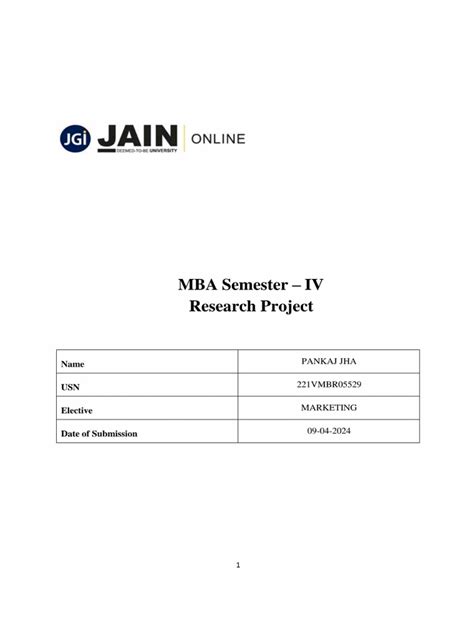Research Project Synopsis Pdf