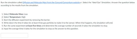 Solved Run The Simulation Called Diffusion And Molecular Chegg
