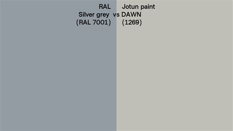 Ral Silver Grey Ral 7001 Vs Jotun Paint Dawn 1269 Side By Side