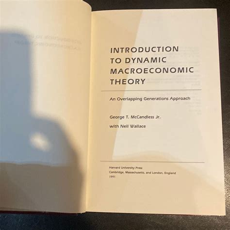 Introduction To Dynamic Macroeconomic Theory By George Mccandless Neil Wallace