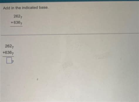 solved add in the indicated base