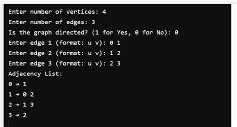 C Program To Represent Graph Using Adjacency List