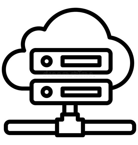 Cloud Server Rack Isolated Vector Icon That Can Easily Modify Or Edit Stock Vector
