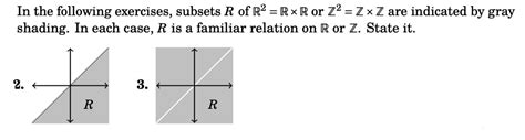 [get answer] in the following exercises subsets r of r2 r × r or z2