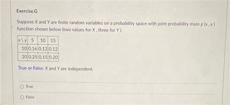 solved exercise g suppose x and yare finite random variables