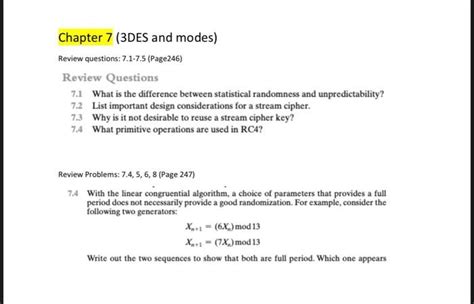 Solved In Any Use Of Pseudorandom Numbers Whether For Chegg