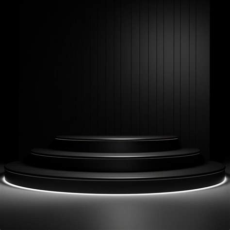 Premium Photo | A black stage with a light on it