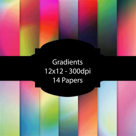 Colorful Gradients Digital Paper Gradients Paper Pack For Etsy