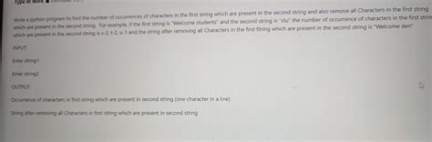 Solved Type Of Work Write A Python Program To Find The