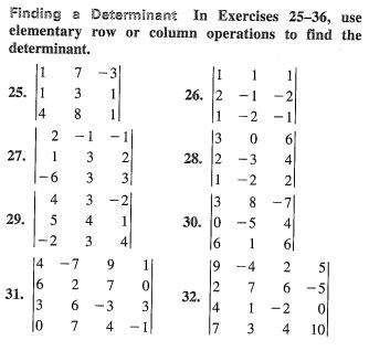 Solved Finding A Determinant In Exercises 25 36 Use Chegg Com