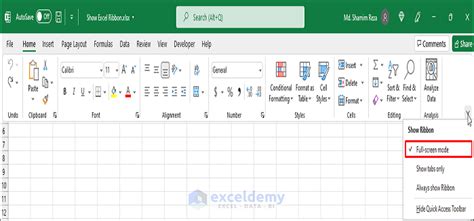 How To Show Ribbon In Excel 5 Quick And Simple Ways Exceldemy
