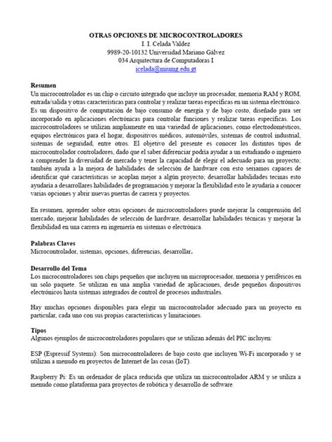 Otras Opciones De Microcontroladores Pdf