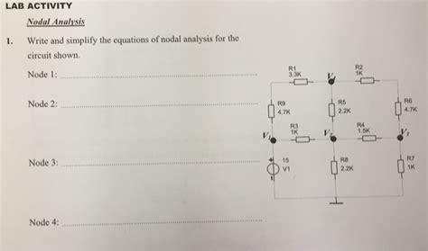 solved write and simplify the equations of nodal analysis