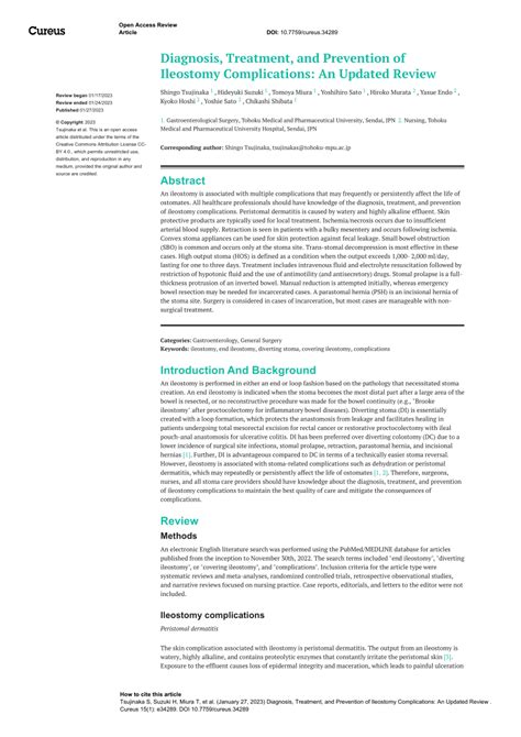 Pdf Diagnosis Treatment And Prevention Of Ileostomy Complications An Updated Review