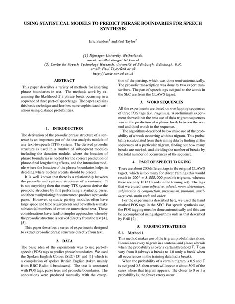 pdf using statistical models to predict phrase boundaries for speech