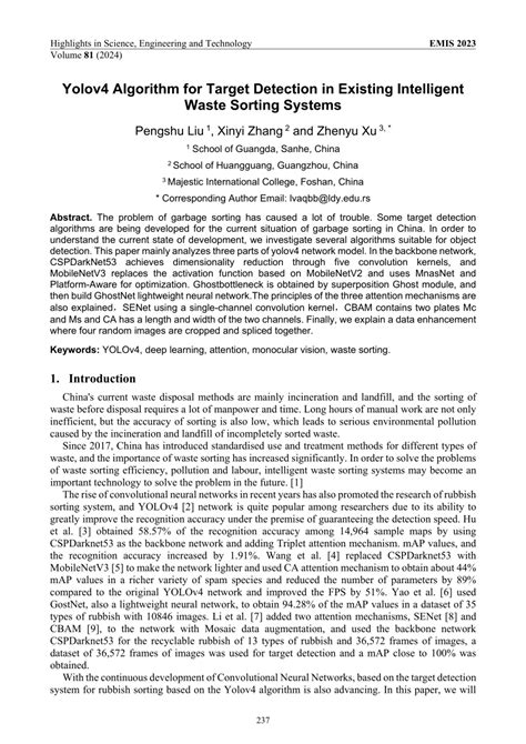 Pdf Yolov4 Algorithm For Target Detection In Existing Intelligent