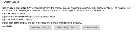 solved question 17 design a two level nand nand circuit to