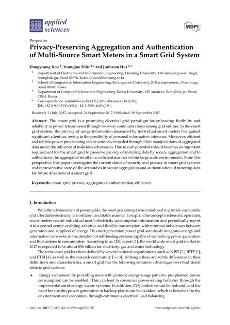 Pdf Privacy Preserving Aggregation And Authentication Of Multi Source Smart Meters In A Smart