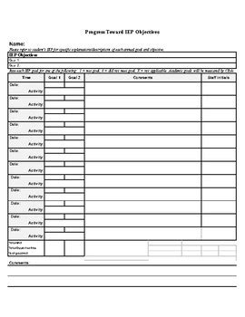 IEP Goal Data Sheet By My Creative Classroom Community TpT