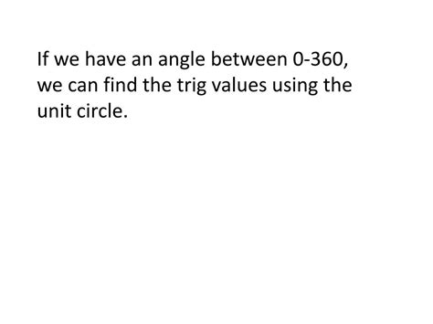 ppt finding exact values of trig functions using unit circle