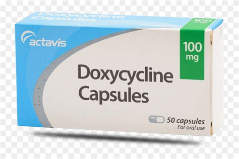 Doxycycline Actavis 100mg 50 Tablets Box Hd Png Download 800x526 6682847 Pngfind