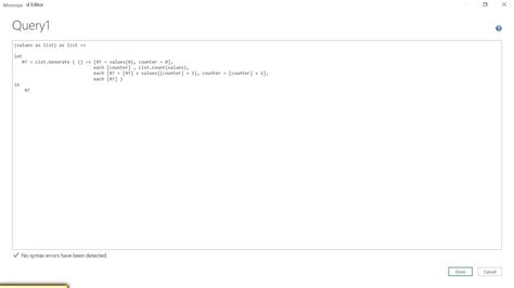 Power Query All Over Running Totals