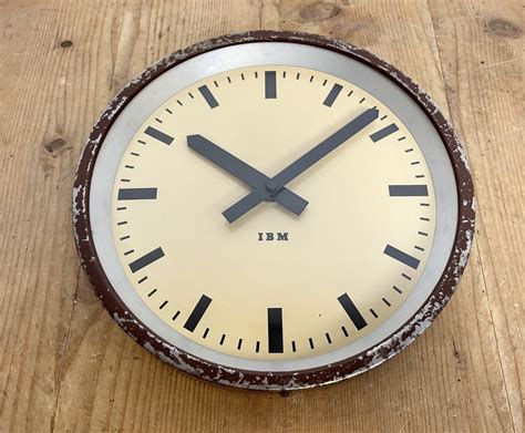 Industrial Brown Factory Wall Clock From IBM S For Sale At Pamono
