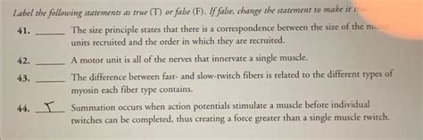 Solved Label The Following Statements As True T Or False