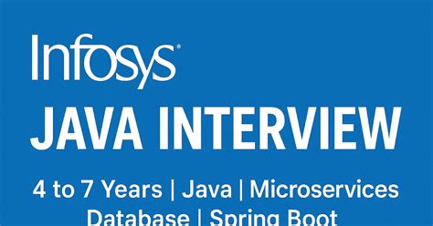 Infosys Java Interview 4 To 7 Years Java Microservices Database Spring Boot