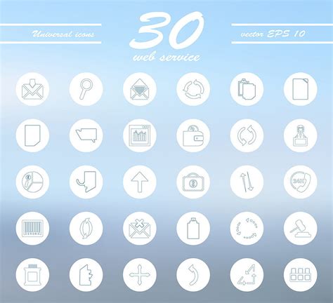 서비스 라인 아이콘 벡터 세트 Ai Eps Uidownload