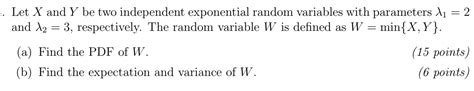 let x ﻿and y ﻿be two independent exponential random