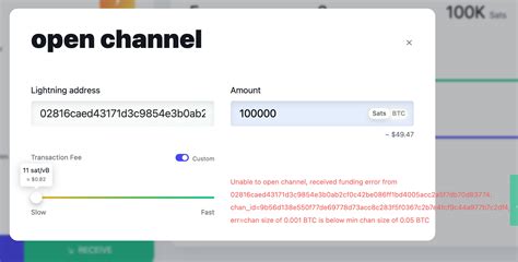 Open Channel Failure Text Breaks Out Of Error Message Container Issue Getumbrel Umbrel