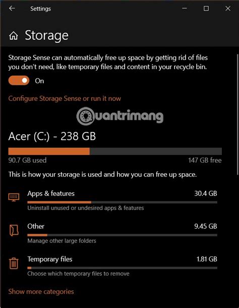 Cách Xem Thứ Gì đang Chiếm Dụng Nhiều Không Gian Lưu Trữ Trên Windows 10