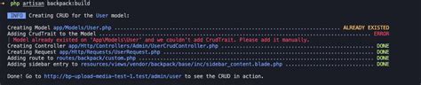 In L10 It Fails Adding Crudtrait · Issue 181 · Laravel Backpackgenerators · Github