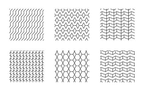 Geometric Grid Patterns 370 Vector Black White Seamless Geometric