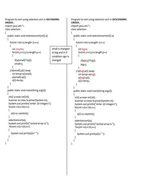 Selection Sort Ascending And Descending Pdf Programming Paradigms