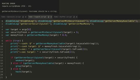 Game Keeps Locking Up With Simple Script Bitburner