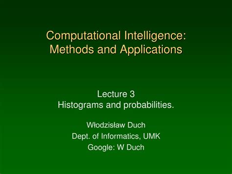 Ppt Computational Intelligence Methods And Applications Powerpoint