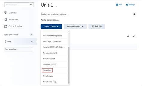 Create And Configure A Quiz Brightspace